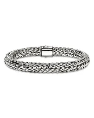 John Hardy Icon Diamond Pave Clasp Woven Bracelet