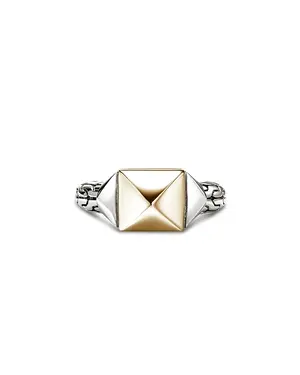 John Hardy Sterling & 14k Yellow Gold Icon Stud Ring - Silver