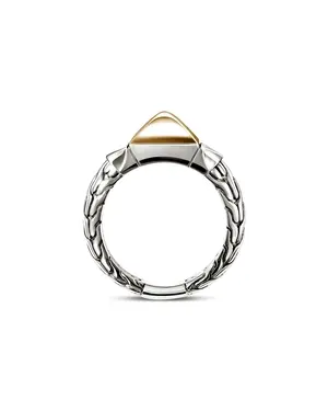 John Hardy Sterling & 14k Yellow Gold Icon Stud Ring