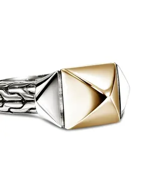 John Hardy Sterling & 14k Yellow Gold Icon Stud Ring