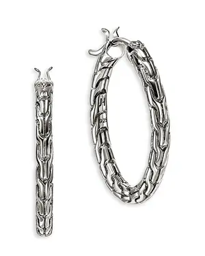 John Hardy Sterling Hoop Earrings - Silver