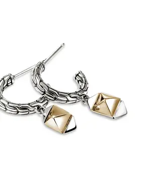 John Hardy Icon Pyramid Dangle Hoop Earrings - Silver