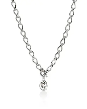 John Hardy Lovestruck Lab Grown Diamond Surf Link Necklace - Silver