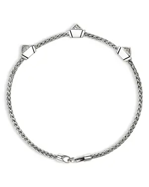 John Hardy Icon Diamond Pyramid Custer Chain Bracelet - Silver