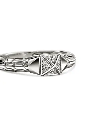 John Hardy Icon Diamond Pyramid Ring - Silver
