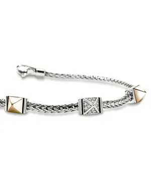 John Hardy 14k Yellow Gold & Sterling Icon Diamond Bracelet - Silver