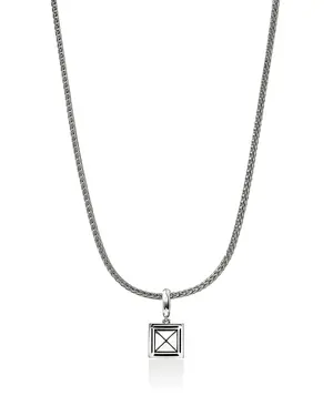 John Hardy 14k Yellow Gold & Sterling Icon Diamond Pyramid Pendant Necklace - Silver