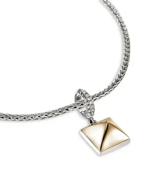 John Hardy 14k Yellow Gold & Sterling Icon Diamond Pyramid Pendant Necklace - Silver