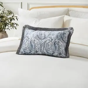 Ted Baker London Paisley Fringe Decorative Pillow, 12 X 20 - Blue