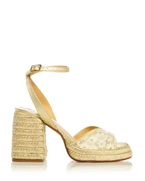 CastaÑer Vals Espadrille Platform Sandals - Blanco/oro