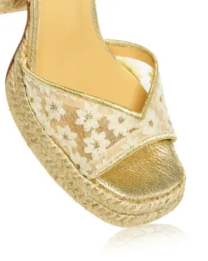 CastaÑer Vals Espadrille Platform Sandals - Blanco/oro