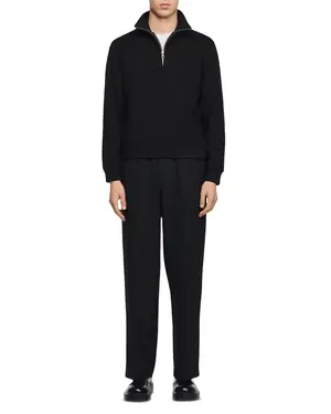 Sandro Cotton Half-zip Sweater - Black