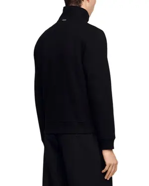 Sandro Cotton Half-zip Sweater - Black