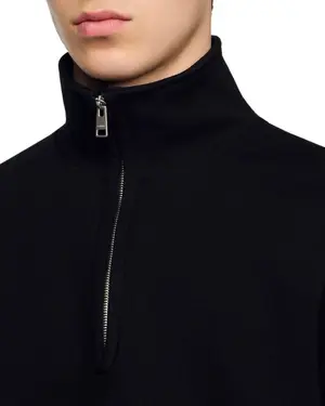 Sandro Cotton Half-zip Sweater - Black