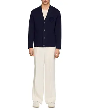 Sandro Crochet Flower Cardigan Sweater