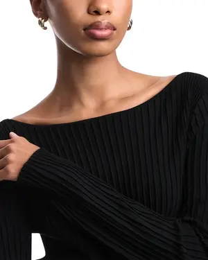 Emporio Armani Rib Knit Flared Dress