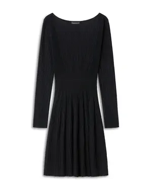 Emporio Armani Rib Knit Flared Dress