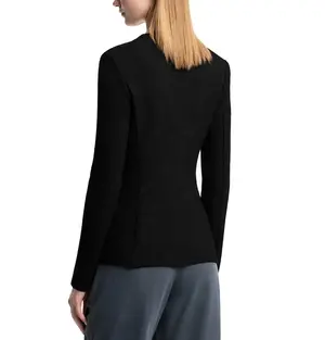 Emporio Armani Ribbed Jersey Blazer - Black