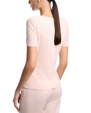 Emporio Armani Stretch Jersey Geometric Jacquard Top