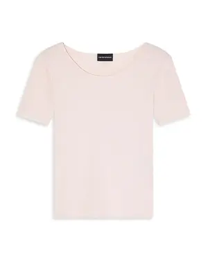 Emporio Armani Stretch Jersey Geometric Jacquard Top