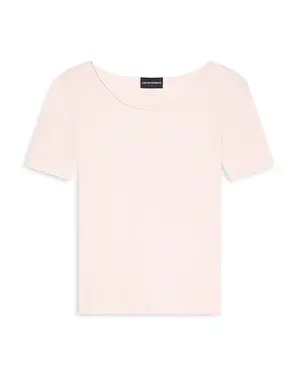 Emporio Armani Stretch Jersey Geometric Jacquard Top