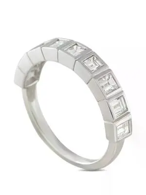LB EXCLUSIVE Square-cut Diamond Band Ring - Silver