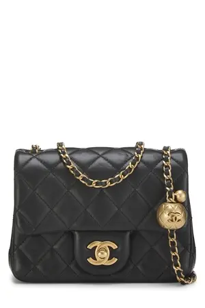 Chanel Quilted Lambskin Pearl Crush Chain Square Flap