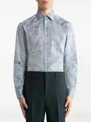 Etro Jacquard Floral Paisley Shirt - Blue