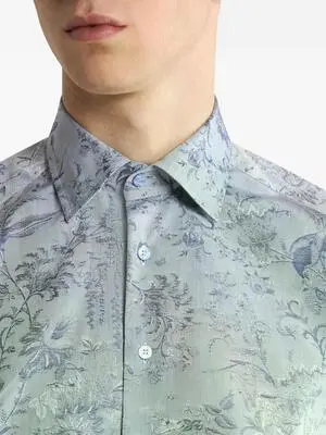 Etro Jacquard Floral Paisley Shirt - Blue