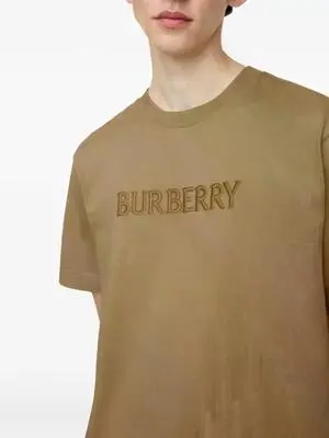 Burberry Logo Cotton T-shirt - Neutrals