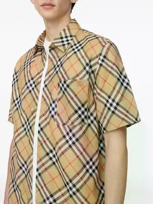 Burberry Relaxed Fit Check Linen Shirt - Neutrals
