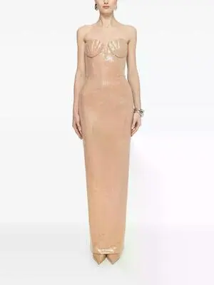 NISSA Fitted Sequin Maxi Dress