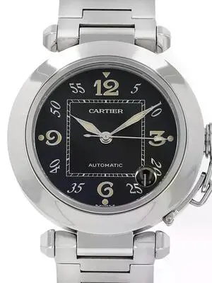 Cartier Pasha 35mm Automatic Stainless Steel Watch With Dial - Black