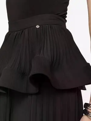 NISSA Pleated Palazzo Pants - Black