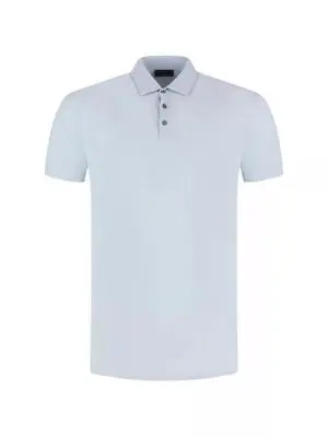ZANONE Button Short-sleeve Polo Shirt - Blue