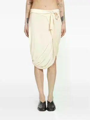 LEMAIRE Asymmetric Wrap Skirt - Neutrals