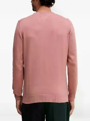 Barbour Embroidered-logo Crew-neck Sweater - Pink