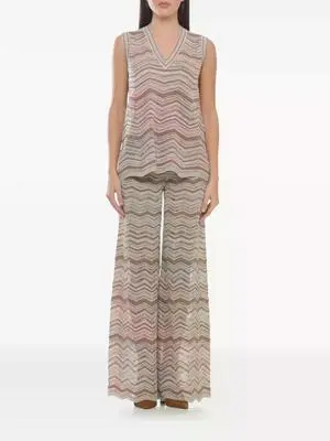 D.exterior V-neck Chevron Top - Neutrals