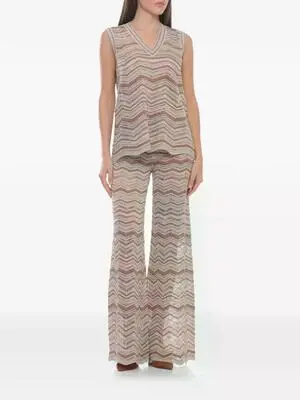 D.exterior V-neck Chevron Top - Neutrals