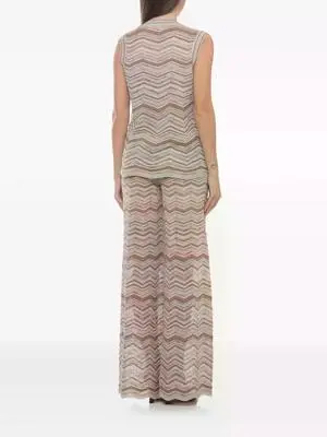 D.exterior V-neck Chevron Top - Neutrals