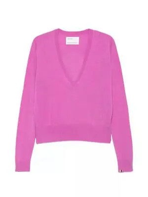 Extreme Cashmere Collin V-neck Cropped Sweater - Pink