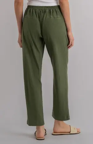 Kut From The Kloth Rosalie Tapered Linen-blend Pants - Dill