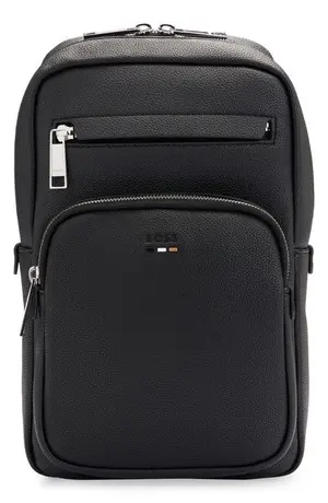 Hugo Faux Leather Sling Bag - Black