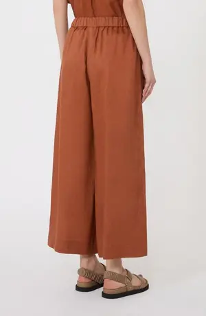 MM BY MAX MARA Canneti Linen Pull-on Wide Leg Pants