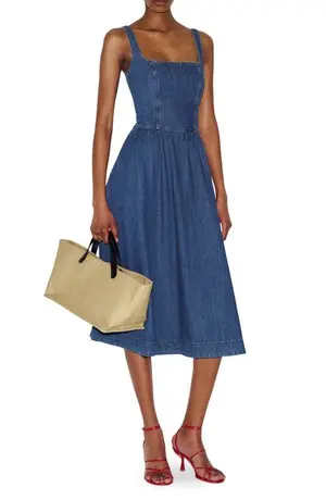 REFORMATION Janu Denim Midi Dress - Morant