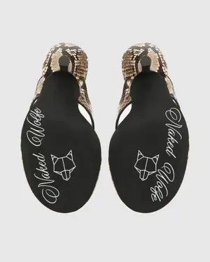 NAKED WOLFE Martine Leather Heels - Snake