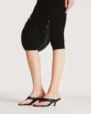 NAKED WOLFE Marley Suede High Heel Thong Sandals - Black