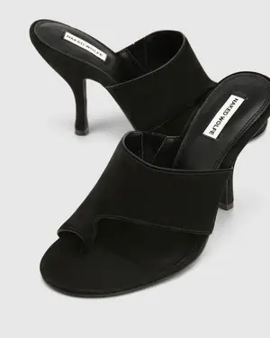 NAKED WOLFE Maxime Suede Heeled Sandals - Black
