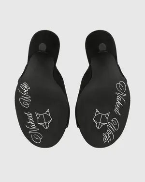 NAKED WOLFE Maxime Suede Heeled Sandals - Black