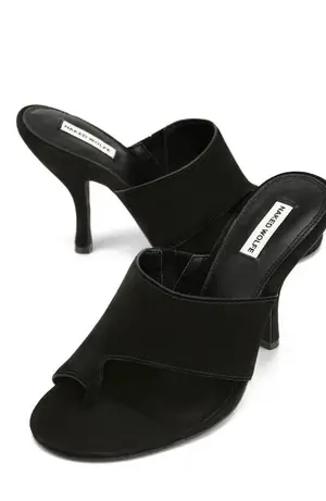 NAKED WOLFE Maxime Suede Heeled Sandals - Black